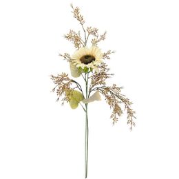 I.GE.A. Kunstblumenstrau&szlig; &raquo;Kunstblumen Set Sonnenblume&laquo; Mit Dekozweig 70cm Blumenarrangement Sonnenblumenzweig k&uuml;nstlich Deko beige Polyester