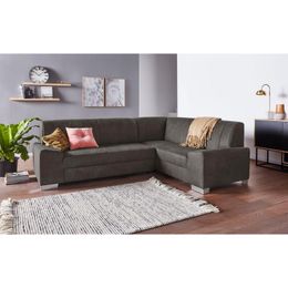 DOMO collection Ecksofa &raquo;Anzio in kubischer Formensprache, flache Armlehnen, L-Form&laquo; Wahlweise mit Bettfunktion und Federkern f&uuml;r hohen Sitzkomfort 
