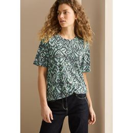 Cecil Damen T-Shirt mit All-Over Print gr&uuml;n XS (36)