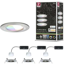 Paulmann LED Einbauleuchte &raquo;LED Einbauleuchte Nova Coin IP44 rund 78mm&laquo; LED-Modul 3 Stk. Tageslichtwei&szlig; Memoryfunktion, Farbwechsler, Farbsteuerung, Dimmer, 