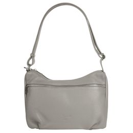 Samantha Look Damen Shopper echt Leder, Made in Italy grau