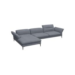 FLEXLUX Ecksofa &raquo;Salino, Funktionssofa mit Recamiere, Relaxsofa, Ecksofa&laquo; Sofa mit Arm- und Kopfteil-Verstellungen, Kaltschaum & Stahl-Wellen blau 62%