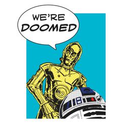 Komar Bild &raquo;Star Wars Classic Comic Quote Droids&laquo; Star Wars 1 Stk. tlg. Wandbild zur Dekoration im Kinderzimmer - ohne Rahmen bunt Holz, Papier