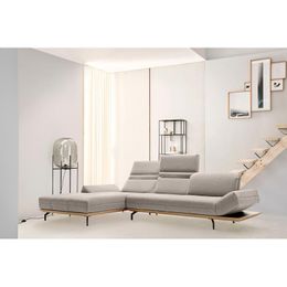 Creation BY ROLF BENZ Ecksofa &raquo;CR.420, Designecksofa, L-Form&laquo; in 2 Qualit&auml;ten, Holzrahmen in Eiche Natur oder Nu&szlig;baum, Breite 293 cm beige