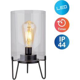 N&auml;ve n&auml;ve LED Au&szlig;en-Tischleuchte &raquo;Lonna&laquo; LED-Modul 1 Stk. Warmwei&szlig; Glasschirm klar, batteriebetrieben, Timer, Gestell schwarz, H: 28,5cm schwarz