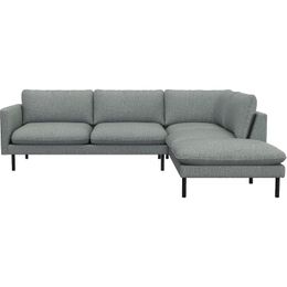 FLEXLUX Ecksofa &raquo;Bolzano Designsofa, bequem durch Kaltschaum im Sitz, L-Form&laquo; lose Sitz -& R&uuml;ckenkissen, hohe F&uuml;&szlig;e blau 62% Polyester, 17% Cotton, 14%