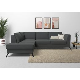 Sit & More sit&more Ecksofa &raquo;Olsen L-Form&laquo; inklusive Sitztiefenverstellung, wahlweise mit Bettfunktion, 15cm hoch grau 100% Polyester