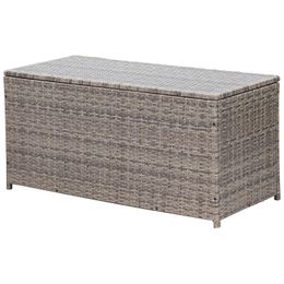 Merxx Auflagenbox Polyrattan grau Geflecht Polyrattan, Stahl