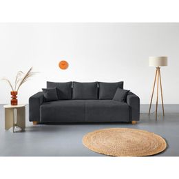Collection AB Schlafsofa &raquo;Yves, Liegefl&auml;che (B/T): 142/194 cm&laquo; inkl. Bettfunktion, Bettkasten, Federkern & Zierkissen grau 100% Polyester