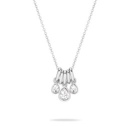 Echtzeit Damen Kette mit Anh&auml;nger &raquo;Schmuck Geschenk Edelstahl Halskette Like Diamonds Tropfen&laquo; mit Glasstein silber