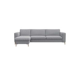 FLEXLUX Ecksofa &raquo;Fiore, Sitzaufbau mit hochwertigem Kaltschaum f&uuml;r mehr Sitzkomfort&laquo; breite Armlehnen, L-Form, F&uuml;&szlig;e Alu+ Eiche grau 100% Polyester