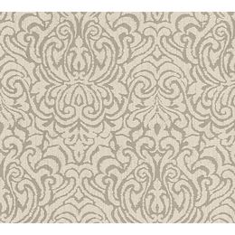 ARCHITECTS PAPER Textiltapete &raquo;Tessuto&laquo; Barock gemustert ornamental samtig Tapete Barock Tapeten Wohnzimmer Schlafzimmer K&uuml;che modern Flur Design beige Viskose, Vlies