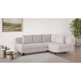Home Affaire Ecksofa &raquo;LENNARA Schlafsofa mit Bettkasten, Ma&szlig;e B/T/H: 234/179/85 cm&laquo; L-Form mit Ottomane rechts/links, mit Wellenunterfederung beige 