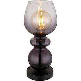 Globo LIGHTING Tischleuchte &raquo;CLARITY&laquo; E27 1 Stk. Tischlampe Glas rauchfarben klar verlaufend antik