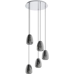 Eglo H&auml;ngeleuchte &raquo;ALOBRASE&laquo; E27 chrom / &Oslash;54 x H150 cm / Pendellampe / Esstischlampe / K&uuml;che schwarz