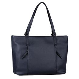 Tom Tailor Damen Tom Tailor Shopper &raquo;Beca&laquo; aus hochwertigem Kunstleder mit funktionalen Details blau