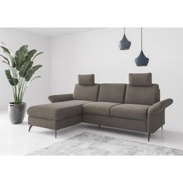 Home Affaire Ecksofa &raquo;Rochelle&laquo; wahlweise mit Bettfunktion, Bettkasten und Armteilverstellung braun 100% Polyester