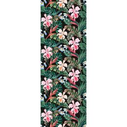 queence Vinyltapete &raquo;Octavia&laquo; Motiv bedruckt botanisch floral gemustert nat&uuml;rlich glatt 90x250cm, selbstklebend, kinderleichte Anbringung,, Sticker 