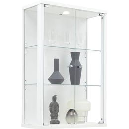 Fif M&ouml;bel fif m&ouml;bel Vitrine &raquo;OPTIMA&laquo; H&auml;ngevitrine/Glasvitrine 2x Glast&uuml;r,perfekt f&uuml;r Sammler,Sammlervitrine wei&szlig; Holzwerkstoff, Sicherheitsglas ESG