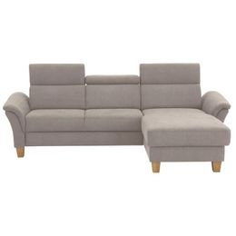 Home Affaire Ecksofa &raquo;Conville L-Form&laquo; Federkern, wahlweise mit Bettfunktion und Bettkasten bzw. Stauraum grau 100% Polyester