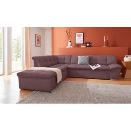 DOMO collection Ecksofa &raquo;Lagoa, moderne Sitzheftung, bequem und komfortabel, L-Form&laquo; wahlweise mit Bettfunktion, frei im Raum stellbar, gro&szlig;e 
