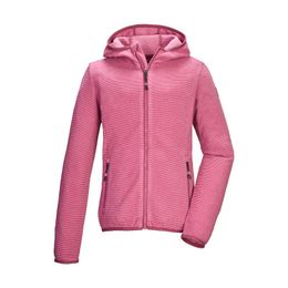 Killtec M&auml;dchen Fleecejacke &raquo;KOW 245 GRLS FLC JCKT&laquo; Gestreifte Fleecejacke mit Kapuze, Kinnschutz und elastischen B&uuml;ndchen 140