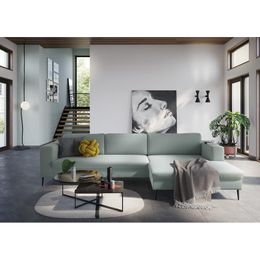 DOMO collection Ecksofa &raquo;Modica, zeitlos und elegant, L-Form&laquo; moderne Optik mit extrabreiter Recamiere, auch in Cord blau