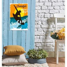 queence Metallbild &raquo;Surf's up&laquo; 1 Stk. tlg. Stahlschilder gelb