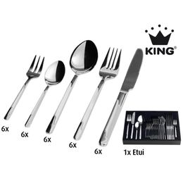 King Besteck-Set &raquo;&raquo;HMC&laquo;&laquo; 2,5 mm, Edelstahl 18/0, inkl. Besteck-Etui, f&uuml;r 6 Personen Edelstahl 18/0
