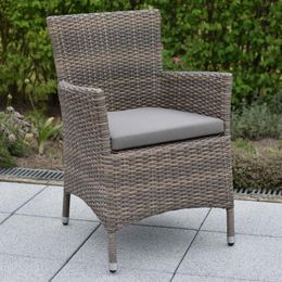 Merxx Gartensessel &raquo;Teneriffa&laquo; Set, 2 Stk. tlg. 2er Set, Polyrattan, inkl. Sitzkissen beige Obermaterial: 100% Polyester. F&uuml;llung: 100% Polyurethan