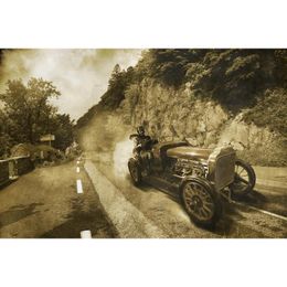 papermoon Fototapete &raquo;VINTAGE OLDTIMER-AUTOS CARS SEPIA SCHWARZ WEI&szlig;WANDBILD&laquo; bunt Vlies