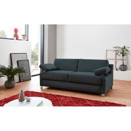 Bali Schlafsofa &raquo;Viola, Dauerschl&auml;fer mit Seitenkissen&laquo; in 140er und 160er Breite, 3 Varianten, auch mit Ergoflex-Lattenrost blau 100% Polyester