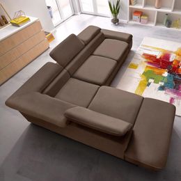 Sit & More sit&more Ecksofa &raquo;Alcatraz L-Form&laquo; wahlweise mit Bettfunktion braun Struktur fein (97% Polyester, 3% Polyamid);Luxus-Microfaser ALTARA NUBUCK (95% 