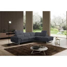 Egoitaliano Ecksofa &raquo;Candice, elegant, edel und bequem, erstklassiger Sitzkomfort, L-Form&laquo; inkl. 2 elektrischer Relaxfunktionen, Bedienung &uuml;ber Taste an Armlehne 