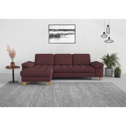 Sit & More sit&more Ecksofa &raquo;Westham L-Form&laquo; mit Recamiere, mit oder ohne Bettfunktion, Bettkasten, F&uuml;&szlig;e Eiche lila 90% Polyester 10% Polyamid