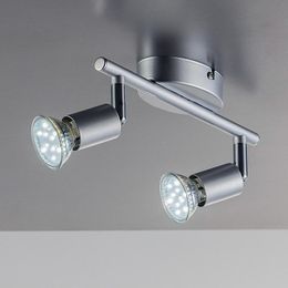 B.K.LICHT LED Deckenleuchte GU10 Warmwei&szlig; LED Deckenlampe Wohnzimmer schwenkbar inkl. 3W 250lm GU10 Decken-Spot grau