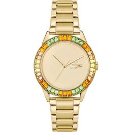 Lacoste Damen Quarzuhr &raquo;LADYCROC&laquo; Armbanduhr, Damenuhr, Edelstahlarmband, analog, Glaskristalle gold