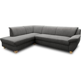 Home Affaire Ecksofa &raquo;Yesterday zeitlos und elegant, bequeme Armlehnen, L-Form&laquo; wahlweise mit Bettfunktion, auch in Cord grau 100% Polyester;