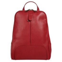 Samantha Look Damen Cityrucksack echt Leder, Made in Italy rot B/H/T: 20cm x 32cm x 6cm, onesize