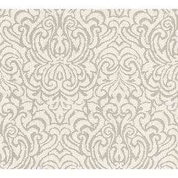 ARCHITECTS PAPER Textiltapete &raquo;Tessuto&laquo; Barock gemustert ornamental samtig Tapete Barock Tapeten Wohnzimmer Schlafzimmer K&uuml;che modern Flur Design beige Viskose, Vlies
