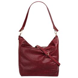 Samantha Look Damen Shopper echt Leder, Made in Italy rot