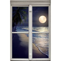queence Wandsticker &raquo;Vollmond&laquo; Wandsticker, Wandbild, selbstklebend, 3D, Fenster bunt