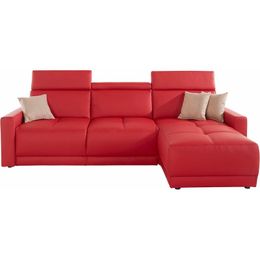 DOMO collection Ecksofa &raquo;Ava mit moderner Sitzheftung & toller Doppelnaht, komfortabel, L-Form&laquo; mit Recamiere, inkl. Federkern, wahlweise mit 