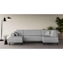 Home Affaire Wohnlandschaft &raquo;ARROS U-Form mit Wellenunterfederung, Ma&szlig;e B/T/H: 300/163/81 cm&laquo; incl. Zierkissen, mit Recamiere links/rechts bestellbar,