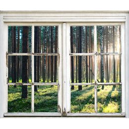queence Wandsticker &raquo;Wald&laquo; Wandsticker, Wandbild, selbstklebend, 3D, Fenster beige