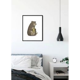 Komar Bild &raquo;Cute Animal Bear&laquo; Tiere 1 Stk. tlg. Wandbild zur Dekoration - ohne Rahmen bunt Holz, Papier