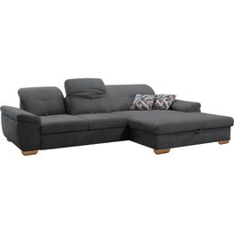 Alina Ecksofa &raquo;Nadira&laquo; wahlweise mit Bettfunktion und Stauraum grau Struktur fein XBO (90% Polyester, 10% Polyamide);Chenille GCP (100% Polyester)