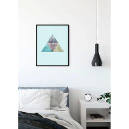 Komar Bild &raquo;Triangles Top Blue&laquo; Formen Kunst 1 Stk. tlg. Wandbild zur Dekoration - ohne Rahmen bunt Holz, Papier