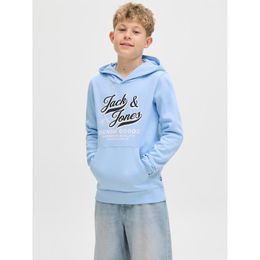 Jack & Jones Jack & Jones Junior Jungen Kapuzensweatshirt &raquo;JJELOGO SWEAT HOOD 2 COL AW25 NOOS JNR&laquo; blau 128