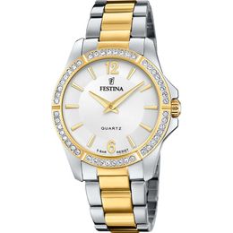 Festina Damen Quarzuhr &raquo;Mademoiselle&laquo; Armbanduhr, Damenuhr, Edelstahlarmband silber